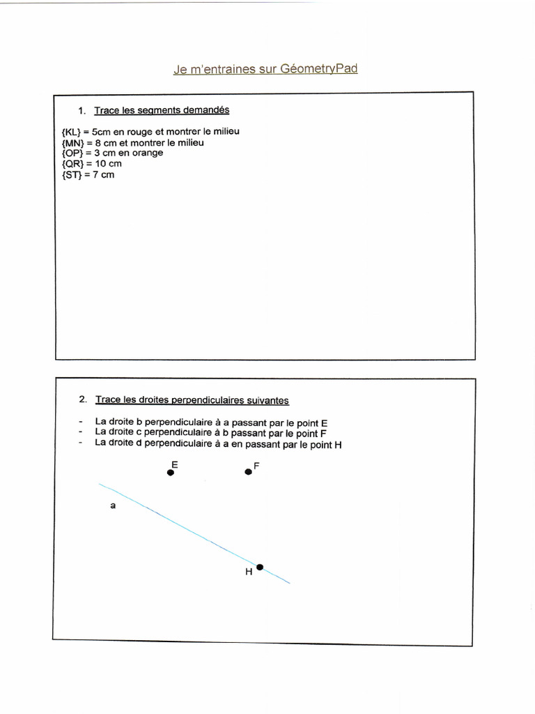 Entrainement Géométrie Pad Et Géogébra | PDF