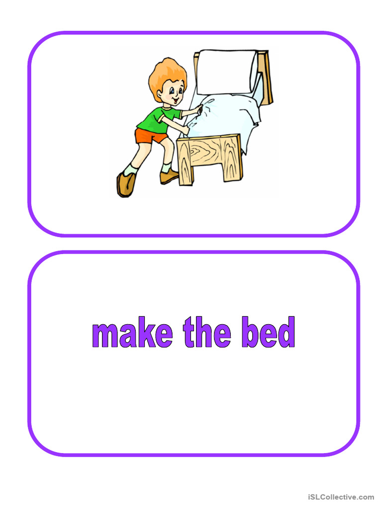 Flashcards - Household Chores | PDF