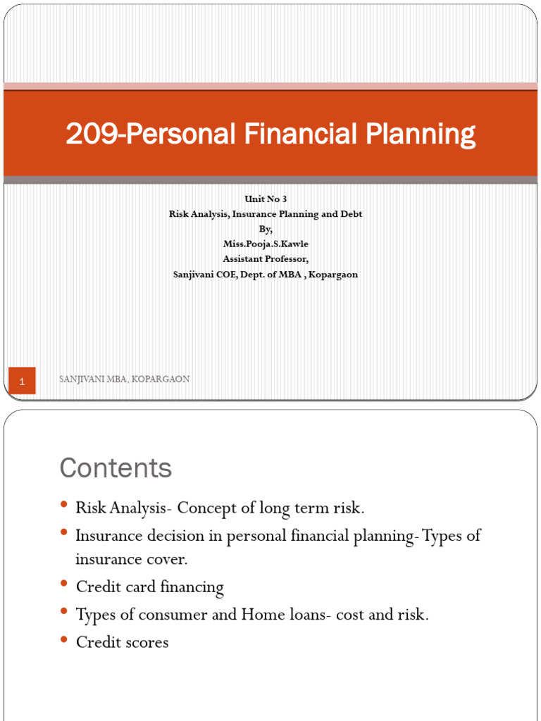 Risk Analysis and Insurance Planning Guide | PDF | Insurance | Credit Card