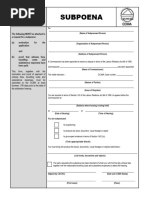 CCMA Subpoena Form Instructions | PDF | Subpoena | Witness
