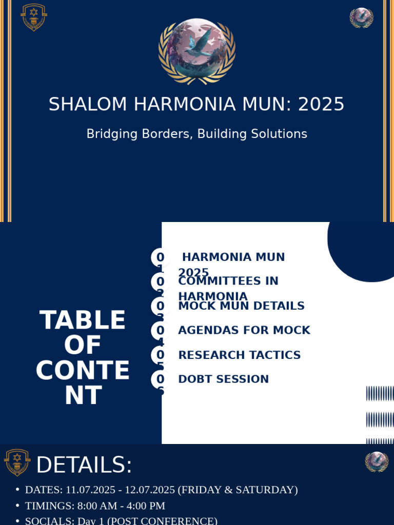 Shalom Harmonia Mun: 2025: Bridging Borders, Building Solutions | PDF ...