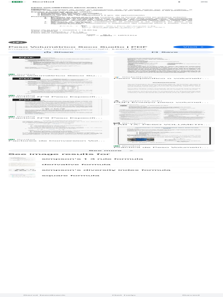 Cálculo de Peso Volumétrico del Suelo | PDF
