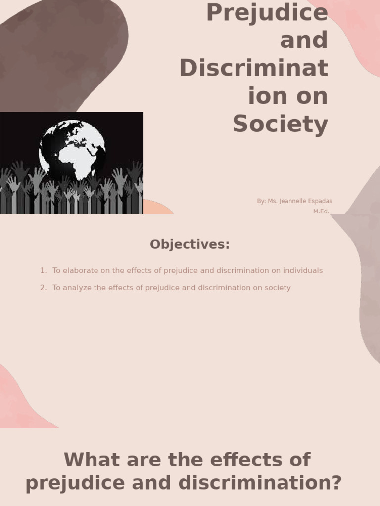 Effects of Prejudice On Society | PDF | Stress (Biology) | Stereotypes