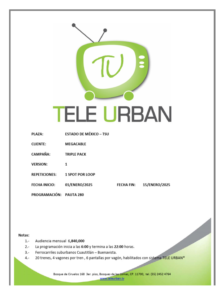 Tsu-Edomex-P 280-Megacable-Triple Pack | PDF