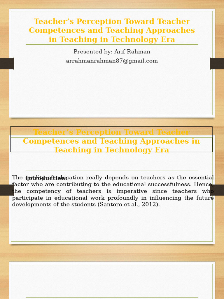Teacher's Perception Toward Teacher Competences and PPT Alternative | PDF | Teachers | Learning