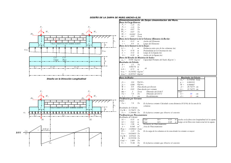 Diseño de Zarpa Muro | PDF | Ingeniería de Edificación | Edificios y ...