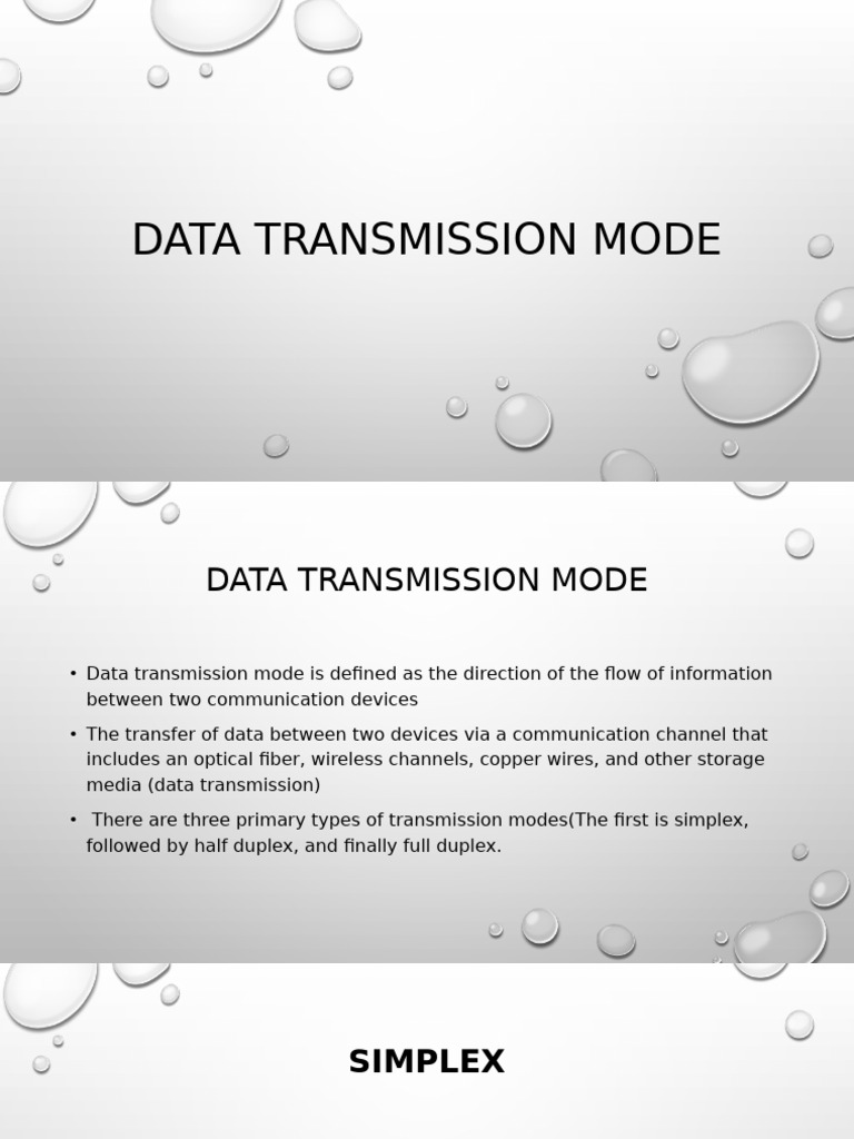 Data Transmission MOde | PDF | Duplex (Telecommunications) | Electrical ...