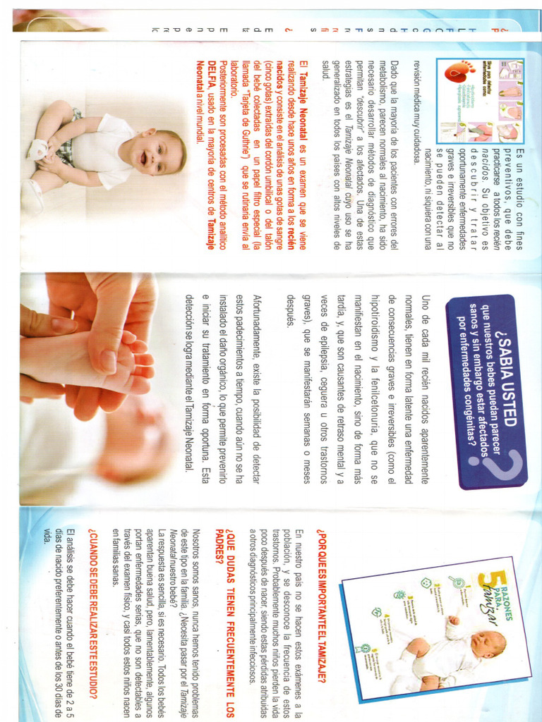 Tamizaje Neonatal Triptico Completo | PDF