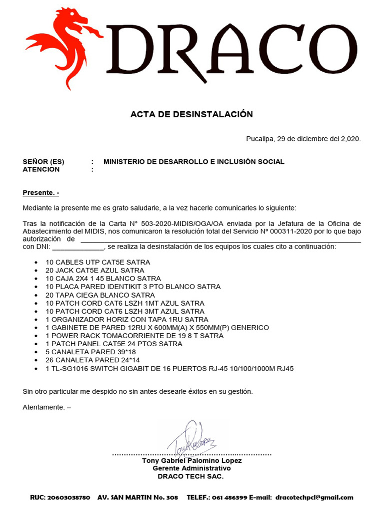 Carta Midis - 28122020 | PDF