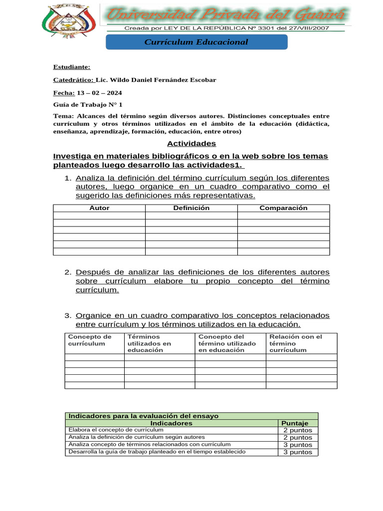 Definición y Análisis del Currículum | PDF
