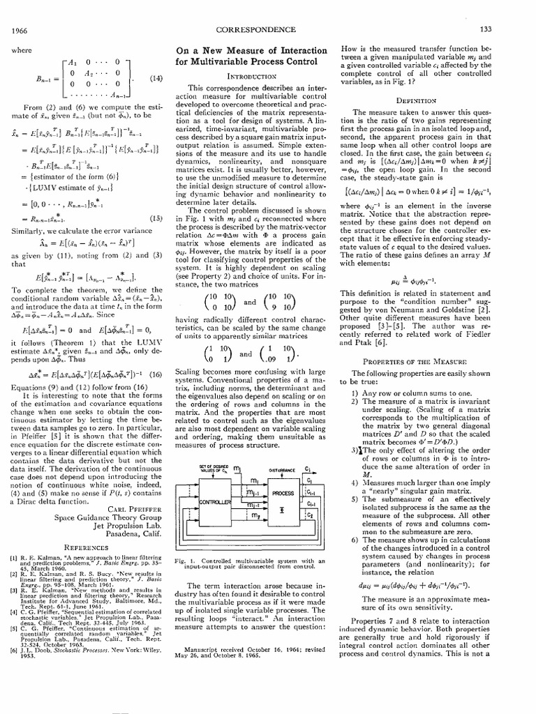On A New Measure of Interaction For Multivariable Process Control | PDF | Matrix (Mathematics ...