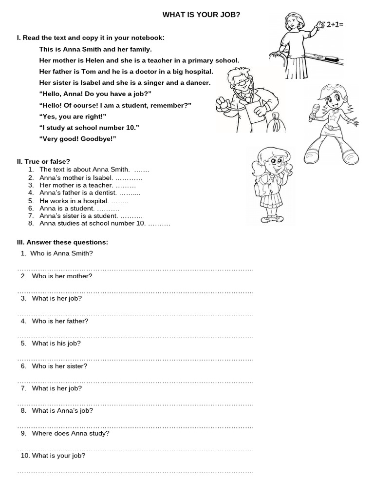 Worksheet 4 - What Is Your Job | PDF | Toys | Play (Activity)