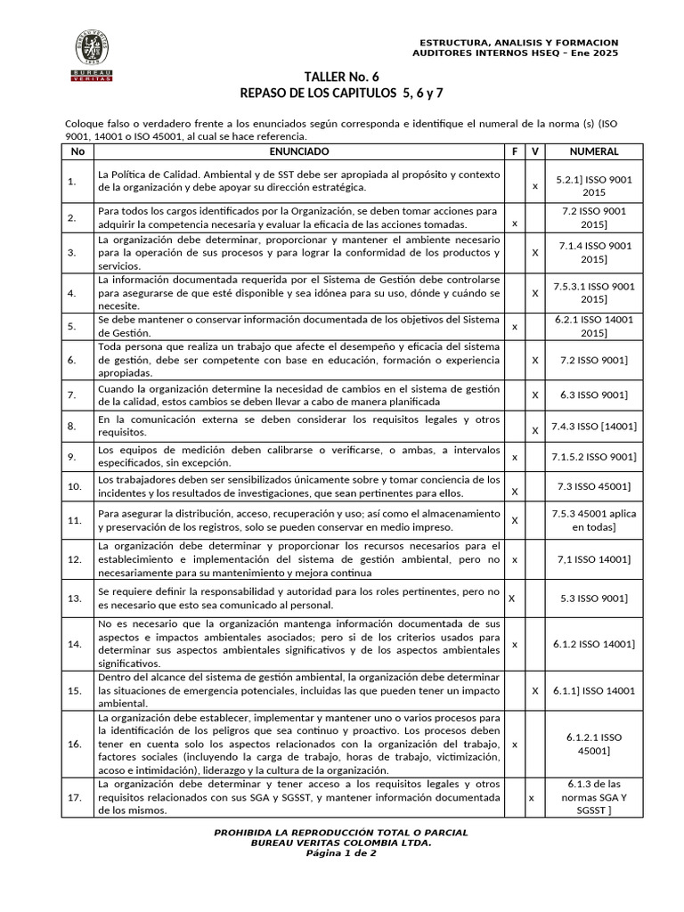 Taller_06_Repaso_capitulos_4,5,6 y 7_HSEQ_Ene25[1] | PDF