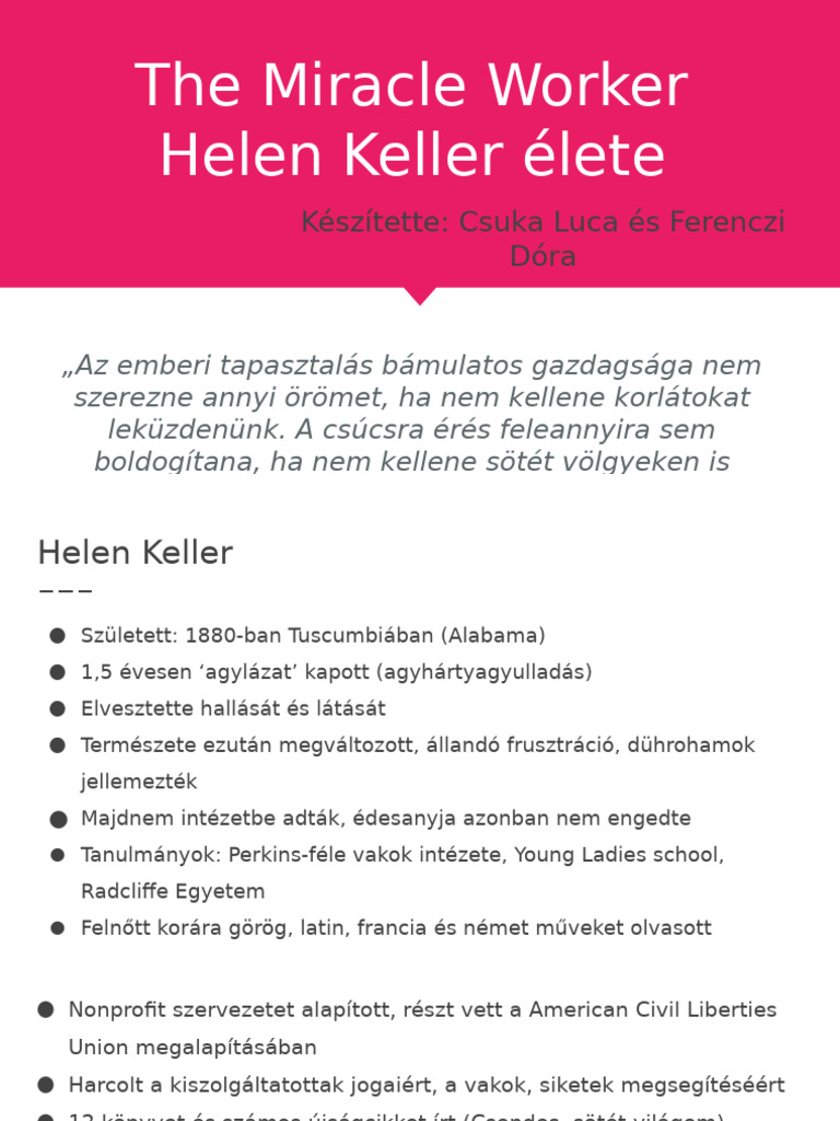 Helen Keller Ppt | PDF