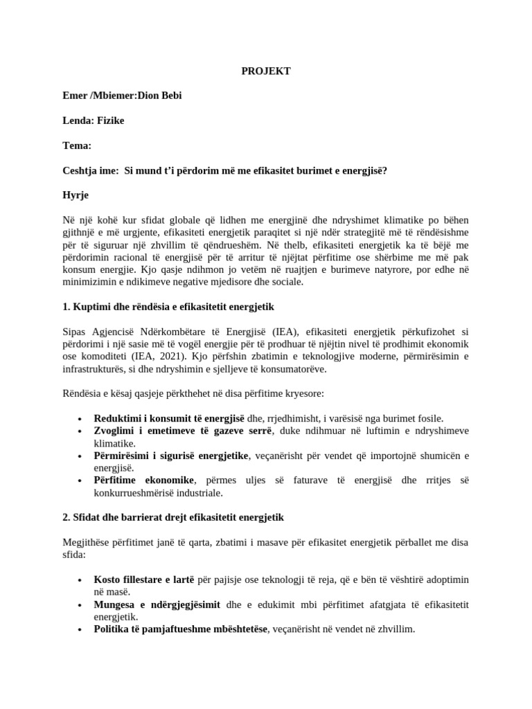 PROJEKT Fizike | PDF