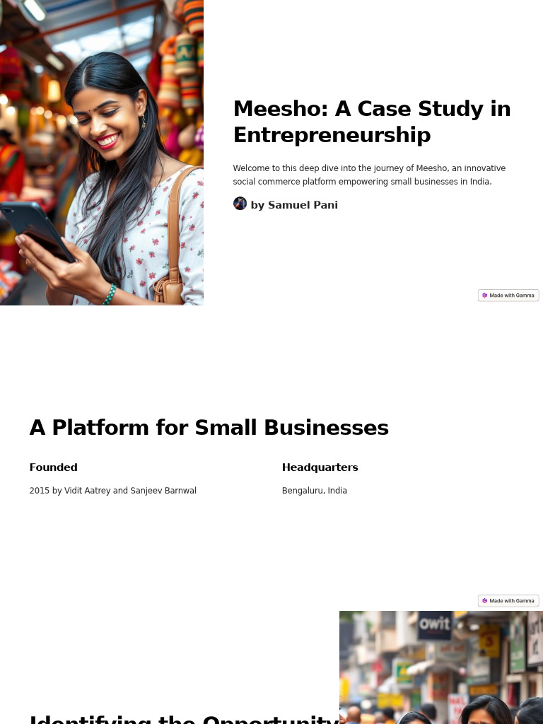 Meesho A Case Study in Entrepreneurship | PDF | Entrepreneurship | Business