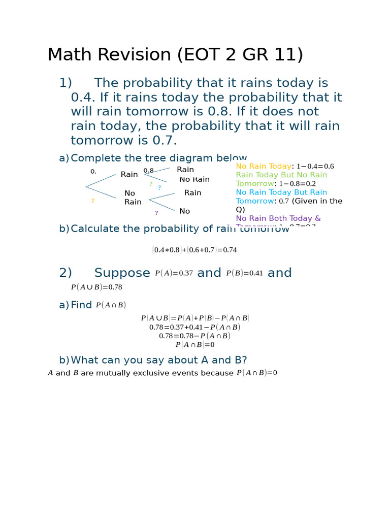 Math Revision EOT (Answer Key) | PDF | Area | Mathematics