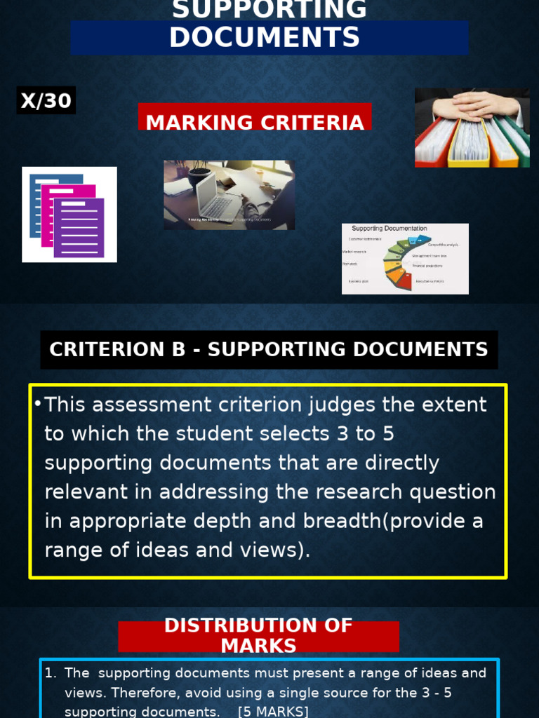 Supporting Documents Marking Criteria | PDF