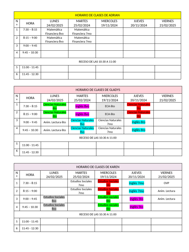 Horario de Examenes | PDF | Comunicación | Science