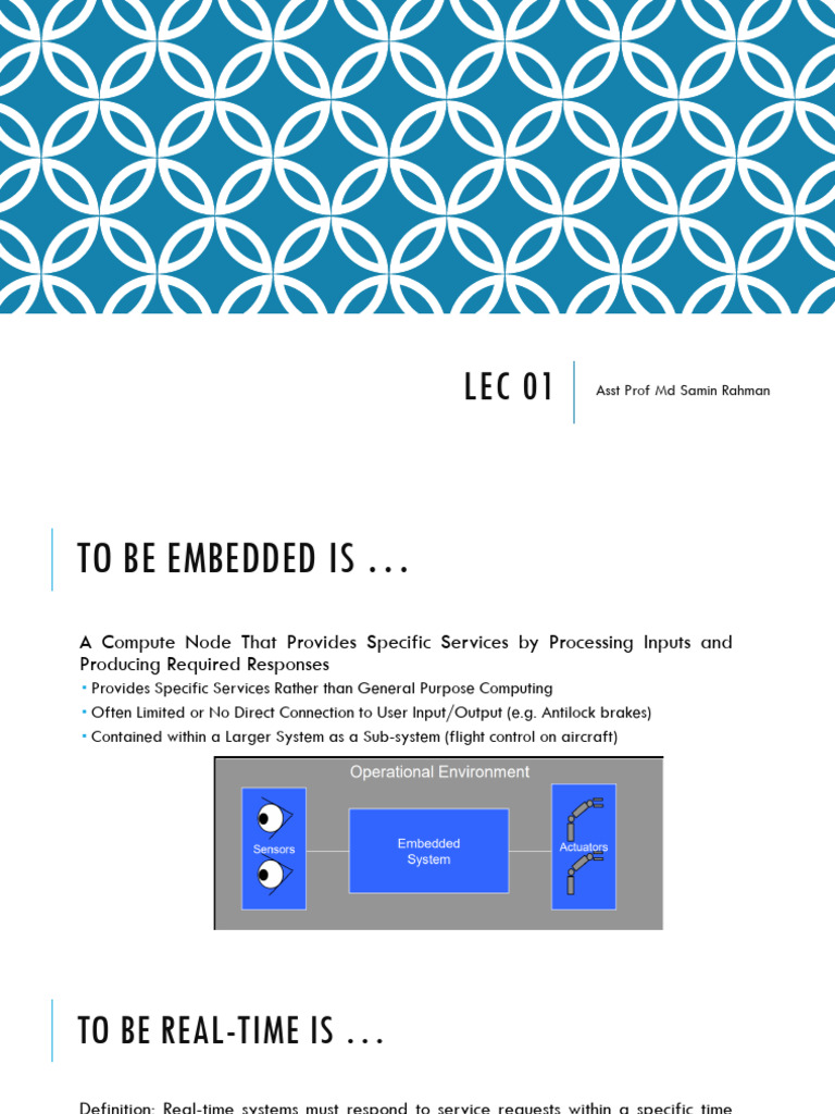 Lec 01 | PDF | Real Time Computing | Embedded System