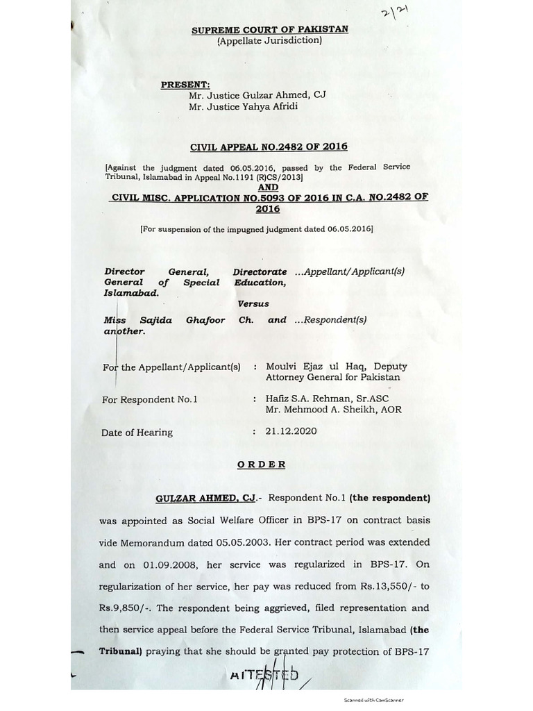 Judgement Sajida Ghaffor Vs Special Education | PDF