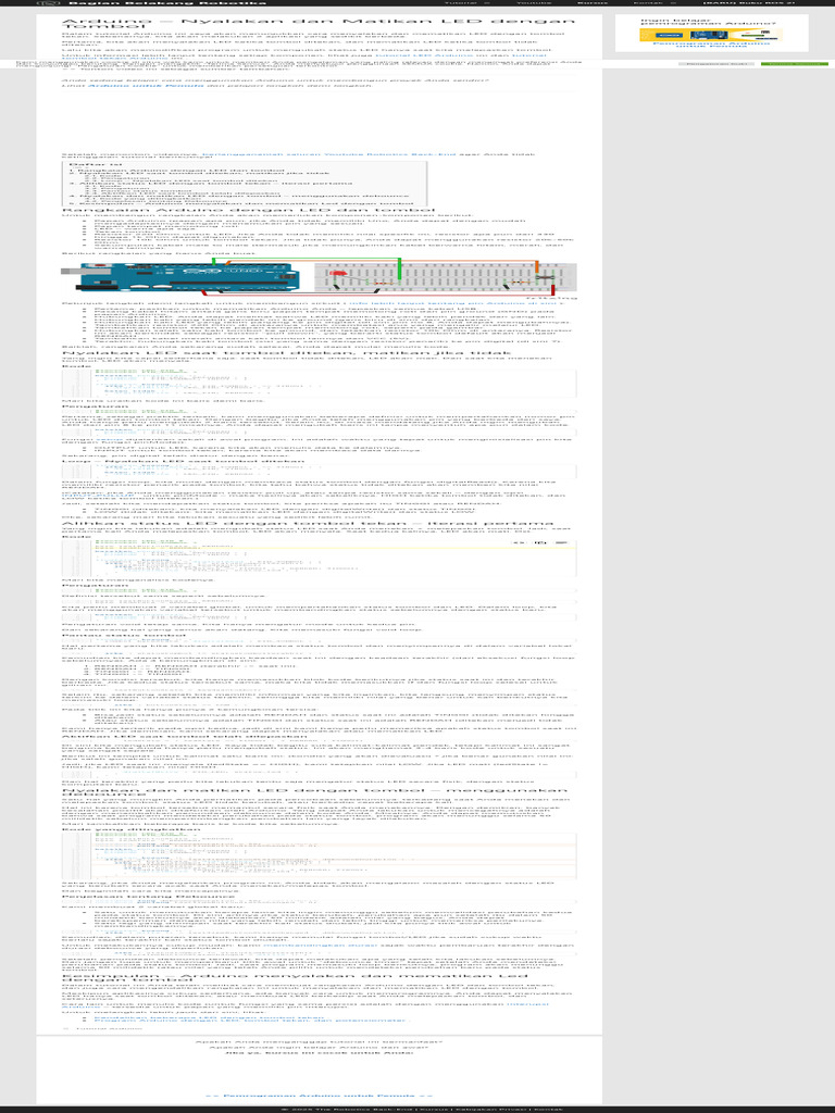Arduino - Nyalakan Dan Matikan LED Dengan Tombol - Bagian Belakang ...