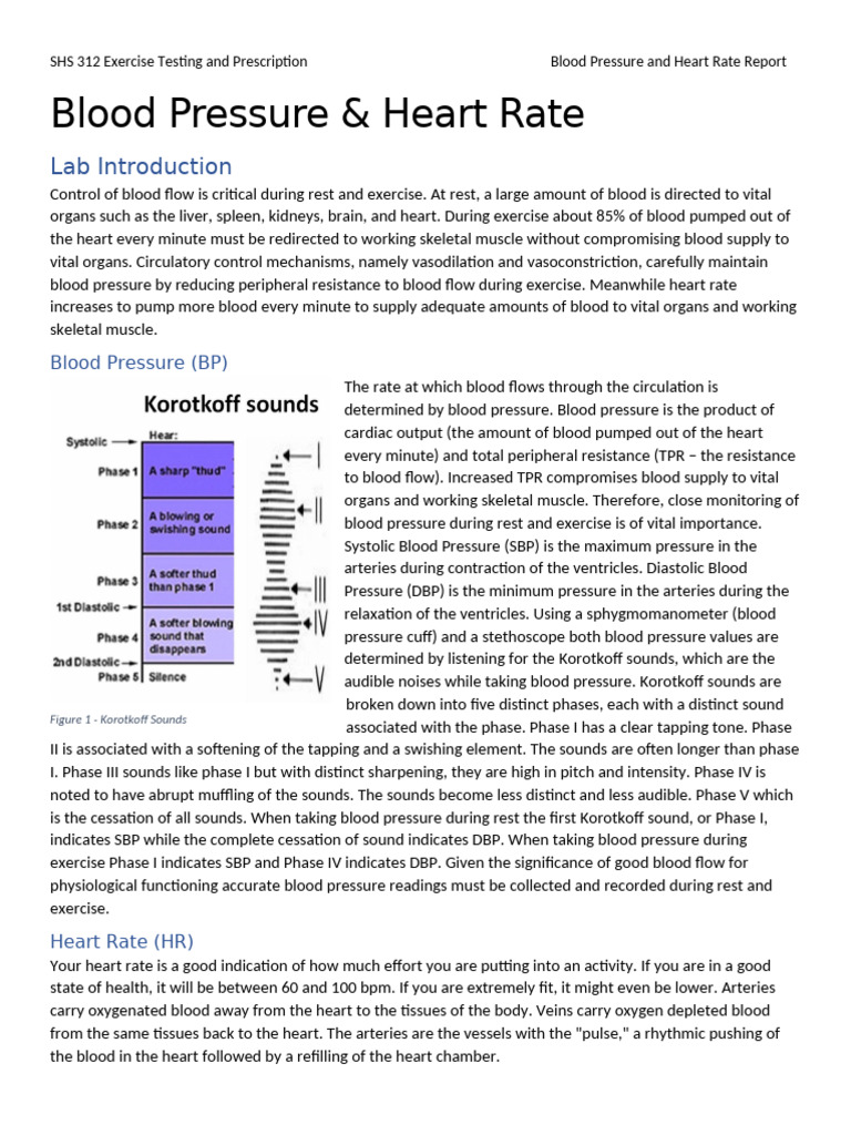 Week 2 Lab Exercise Testing and Prescription | PDF | Blood Pressure | Heart