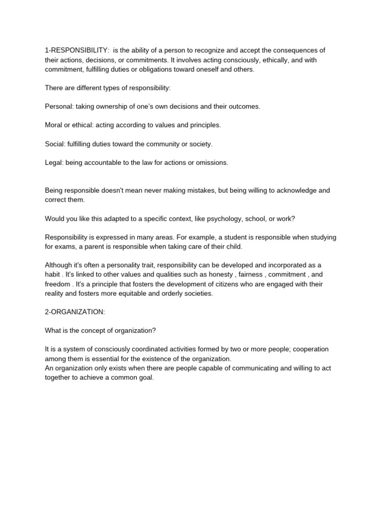 Responsibility | PDF