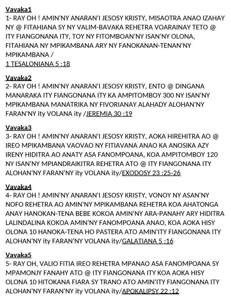 Vavaka Isanandro | PDF