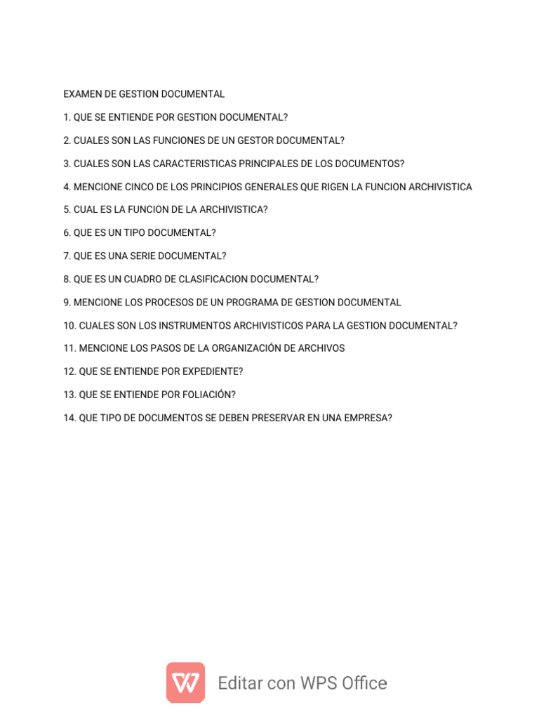 EXAMEN DE GESTI-WPS Office | PDF | Gestión de registros | Archivo de ...