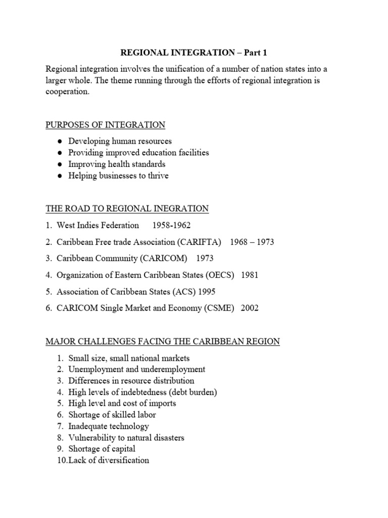 Benefits and Challenges of Regional Integration | PDF | Economies ...