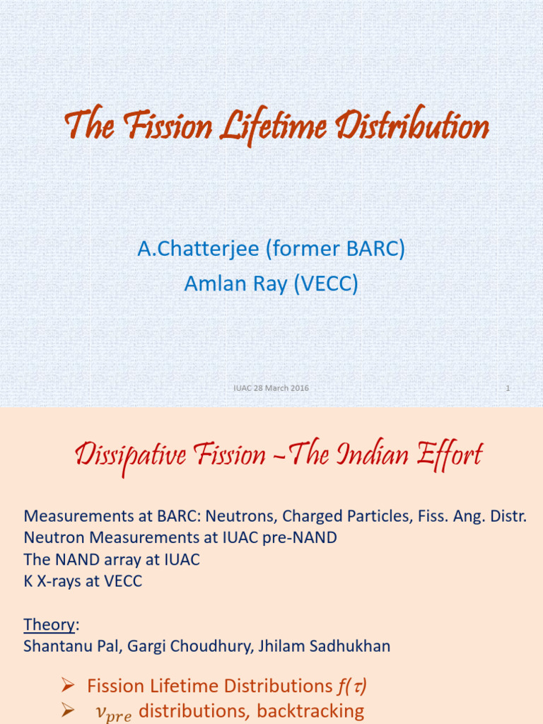 The Fission Lifetime Distribution | PDF | Neutron | Nuclear Fission
