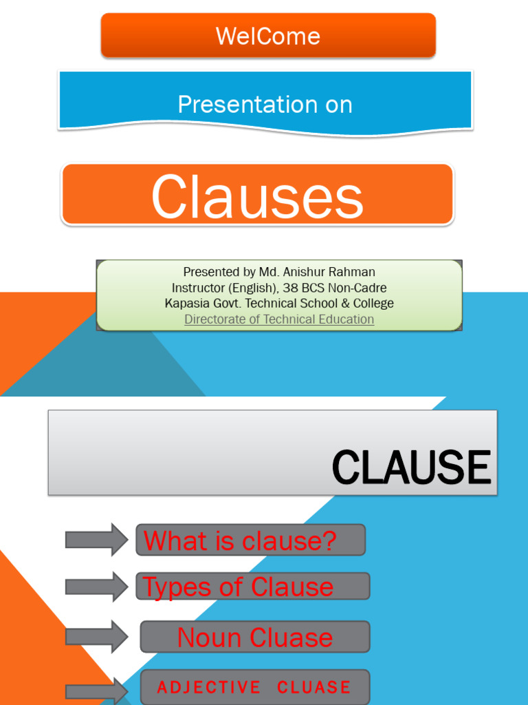Welcome: Clauses | PDF | Adverb | Adjective