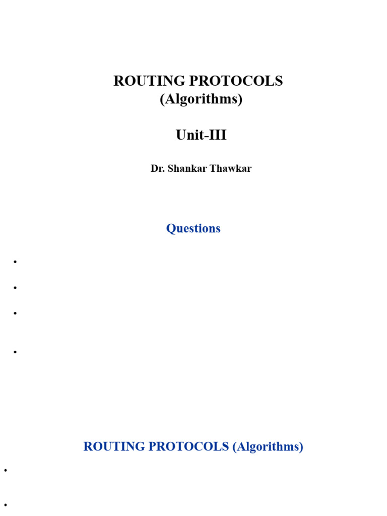 CN - U-III Routing Protocols | PDF | Routing | Wide Area Network