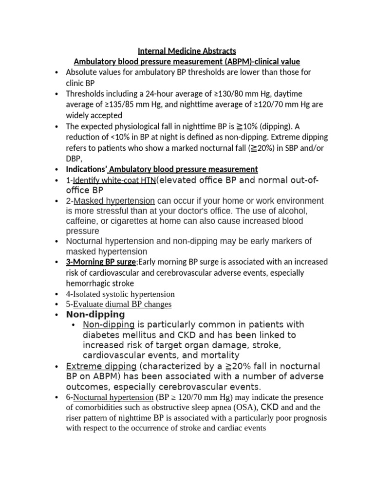 Ambulatory Blood Pressure Measurement Insights | PDF | Cardiovascular ...