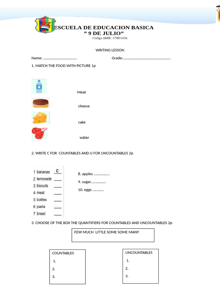 Countables Quiz | PDF