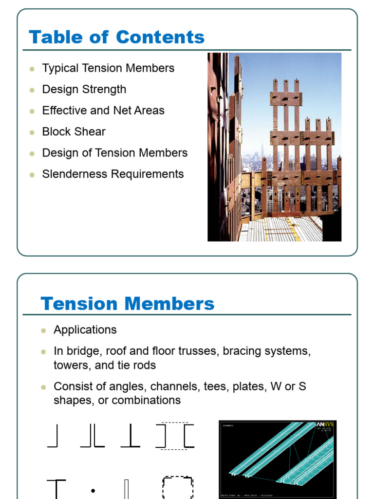 Tension Member Design and Strength Analysis | PDF | Deformation ...