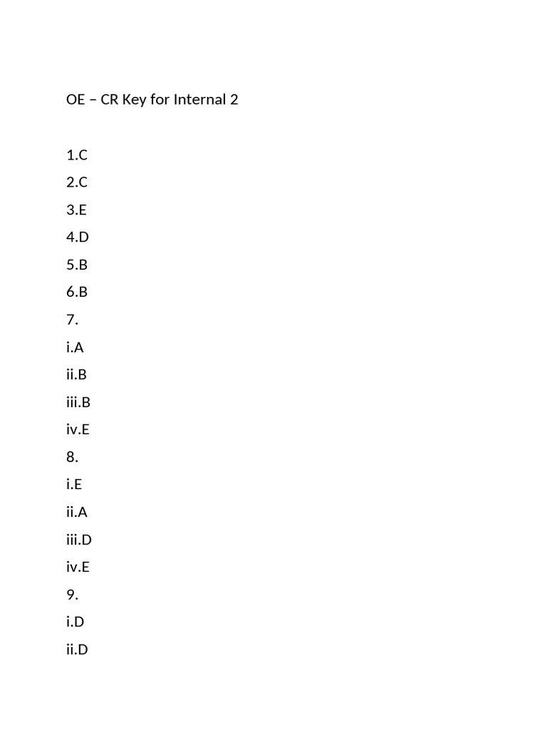 OE - CR Key For Internal 2 | PDF