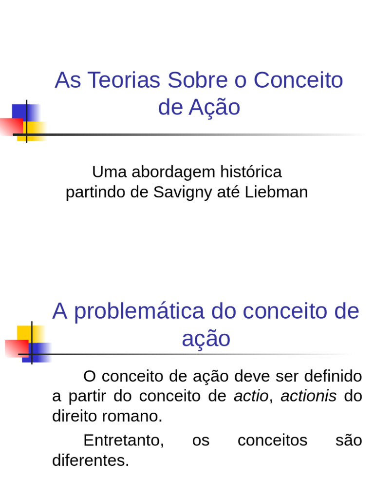Apresentacao - As Teorias Sobre o Conceito de Acao | PDF | Ação ...