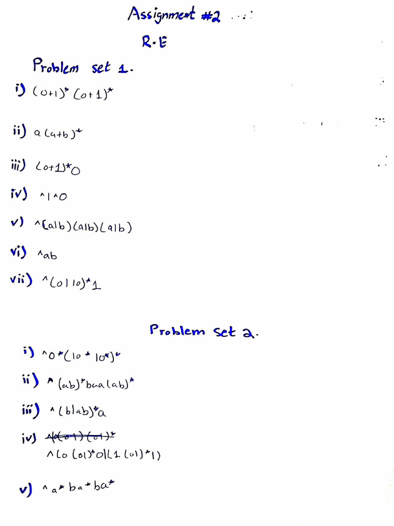 Theory of Automata Assignment 2 | PDF