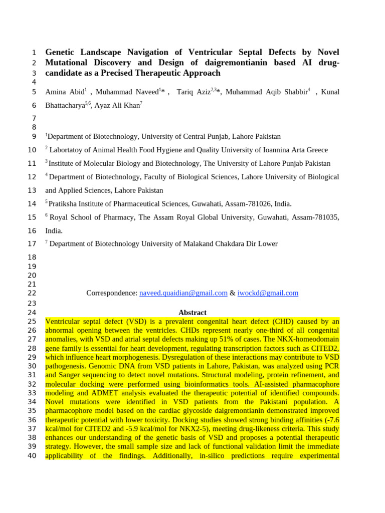 Revised Manuscript SR Final | PDF | Docking (Molecular) | Nucleic Acid Sequence