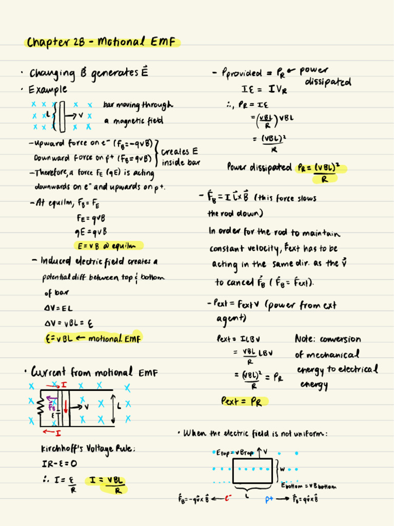 PHYS 121 Ch. 28 - Motional Emf | PDF | Electromagnetism | Physical Phenomena