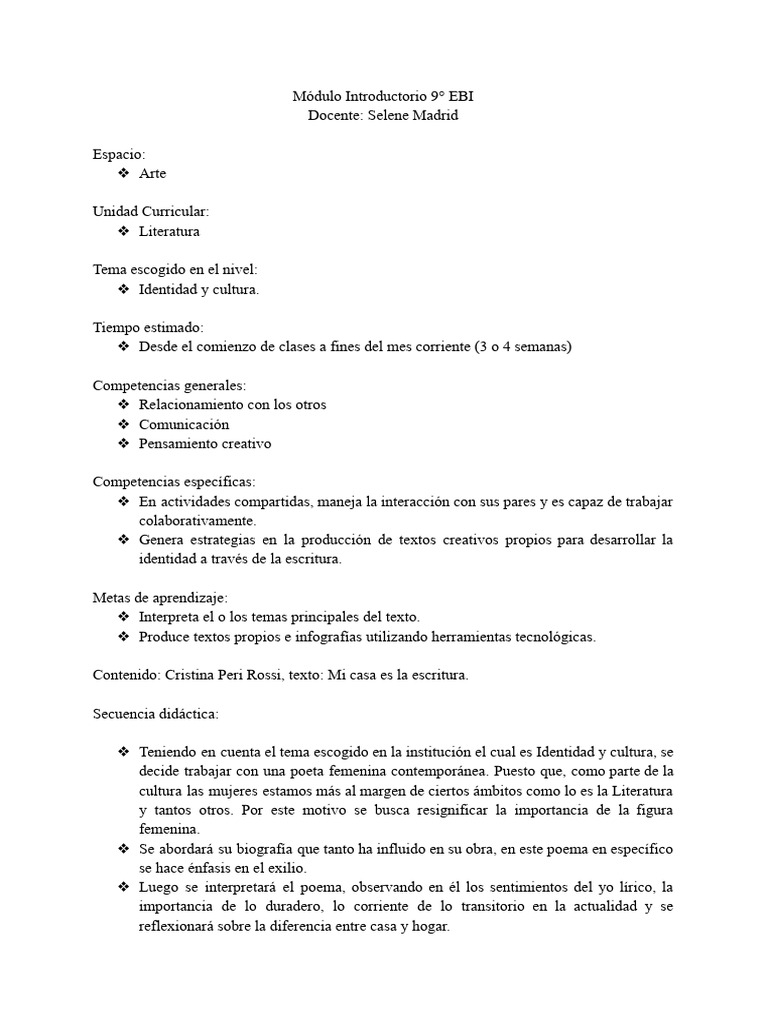 Módulo Introductorio 9 EBI. 2025 | PDF