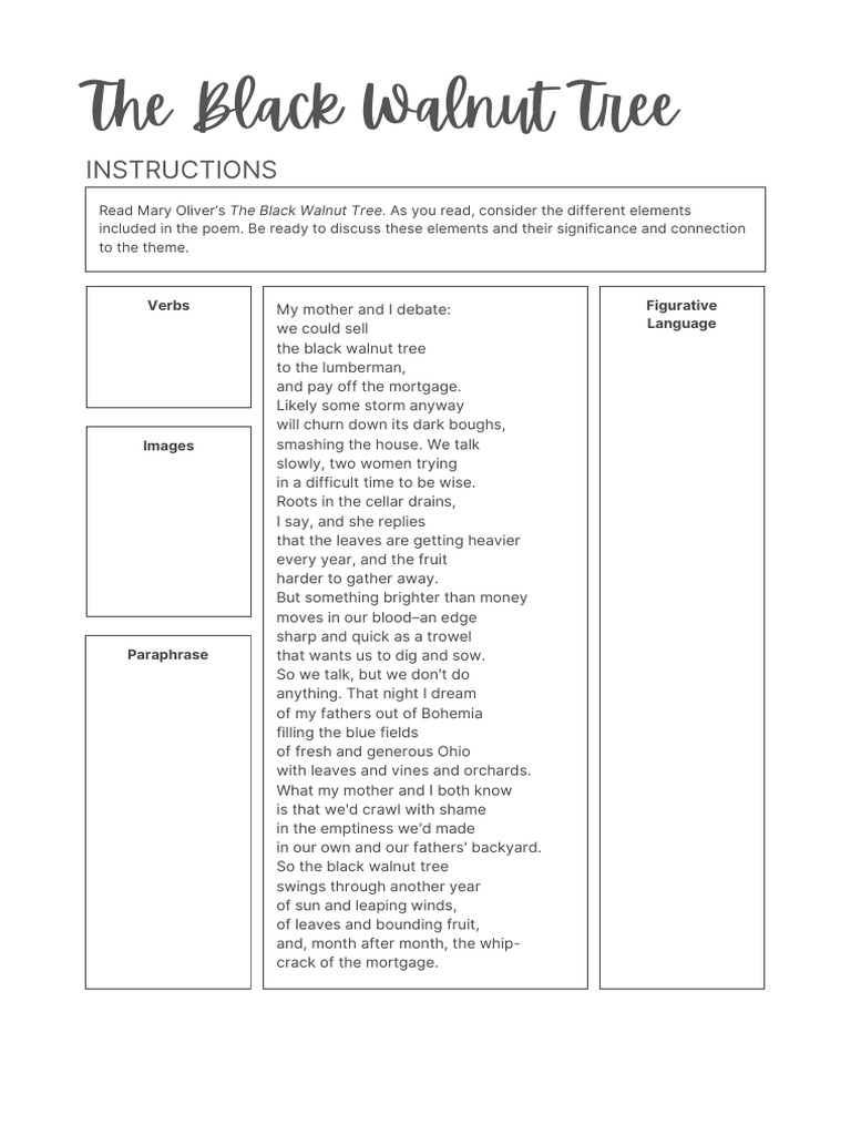 The Black Walnut Tree | PDF