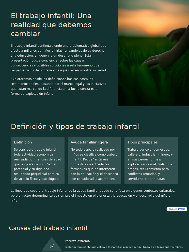 El Trabajo Infantil Una Realidad Que Debemos Cambiar | PDF | Trabajo ...