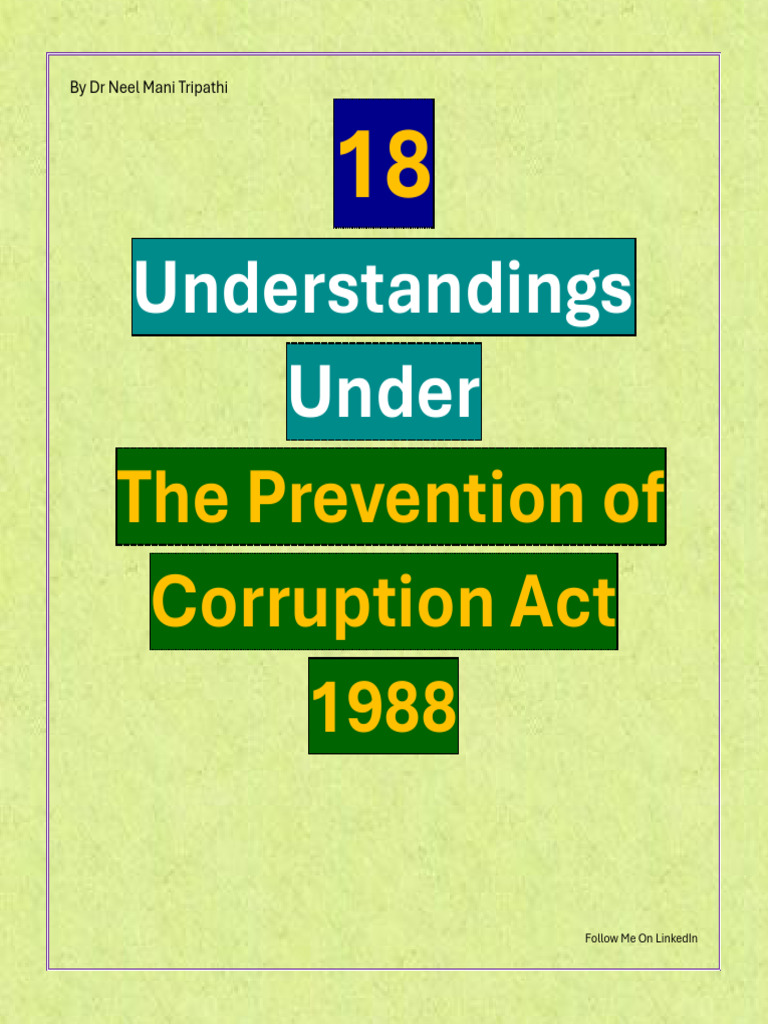 18 Understandings Under The Prevention of Corruption Act | PDF ...
