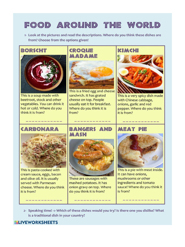 Food Around The World. | PDF