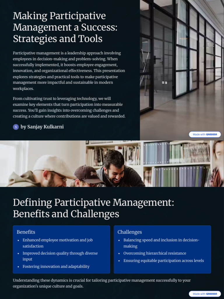Making-Participative-Management-a-Success-Strategies-and-Tools | PDF