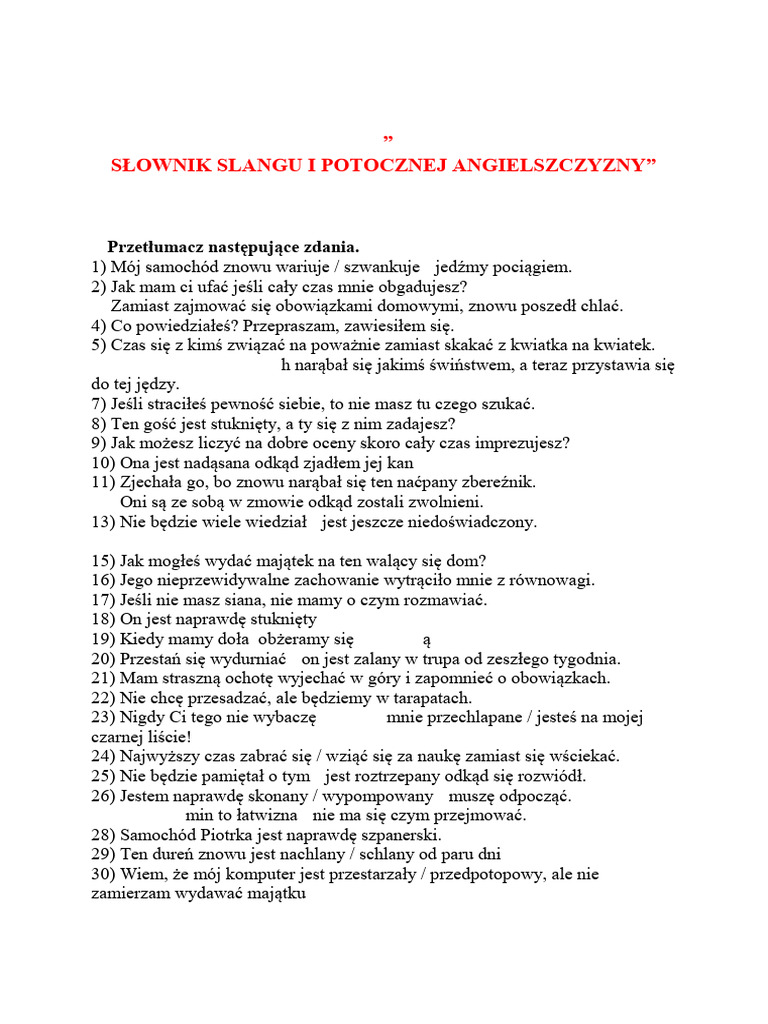 Slang Translation | PDF