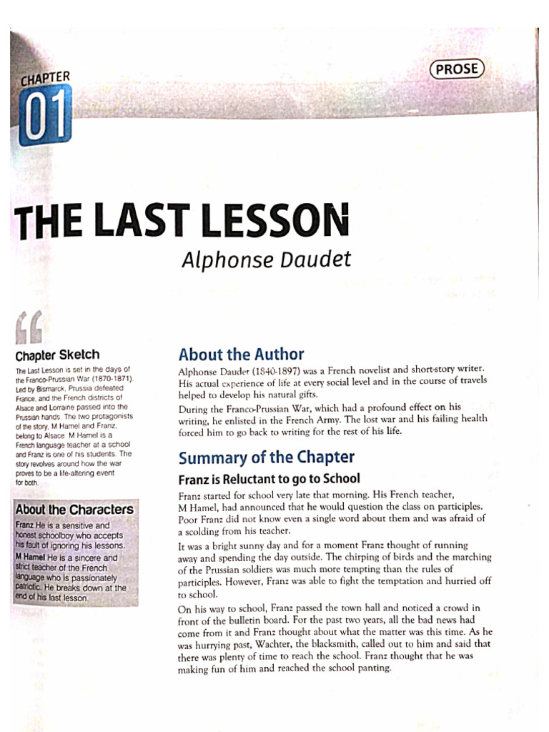 The Last Lesson | PDF
